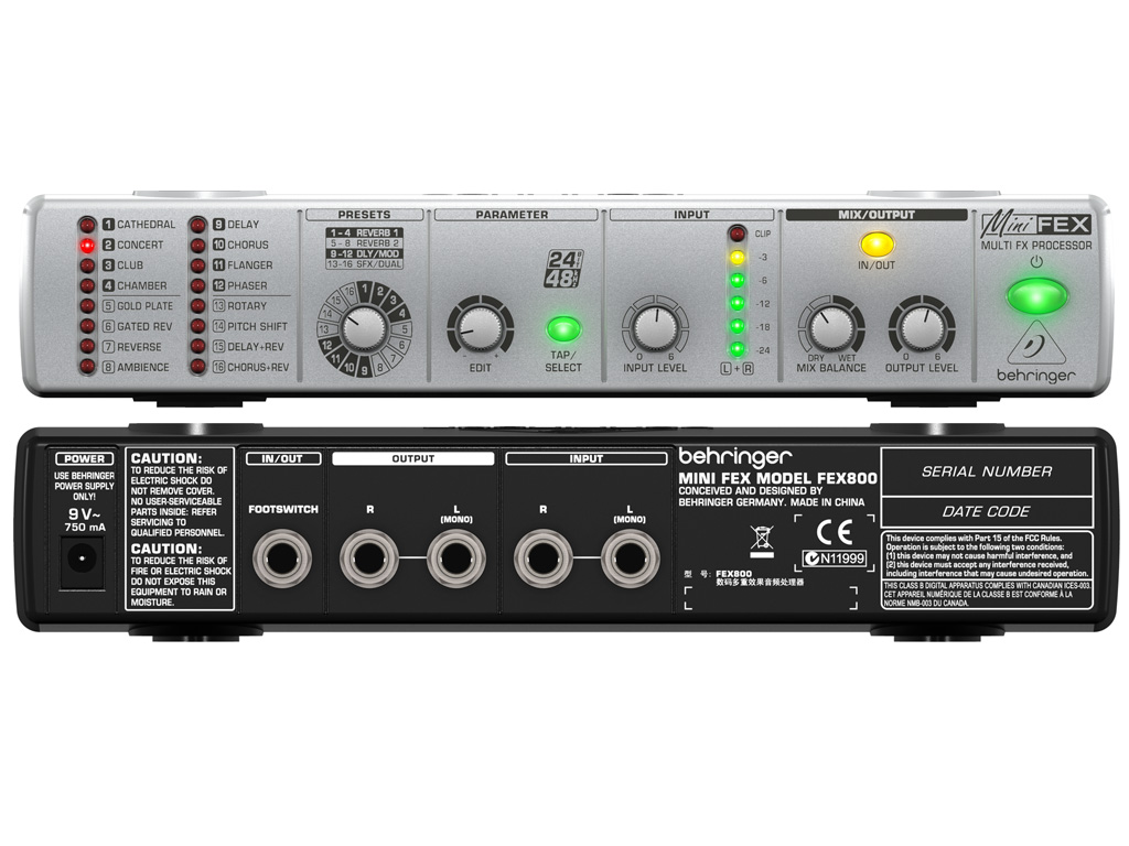 Behringer MINIFEX FEX800 - Ultra-Compact 24-Bit Stereo Multi-FX Processor
